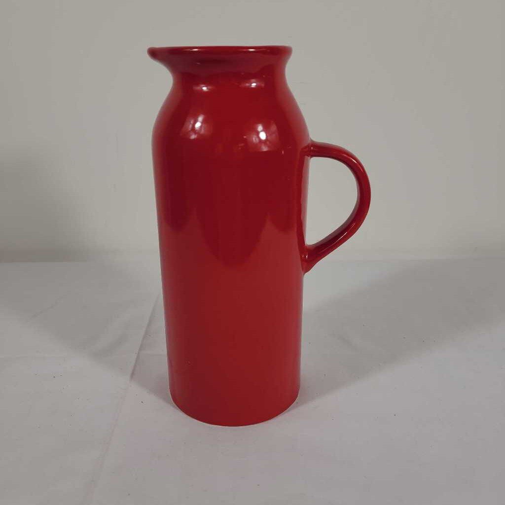 TALL RED CERAMIC PITCHER – Next Time Around